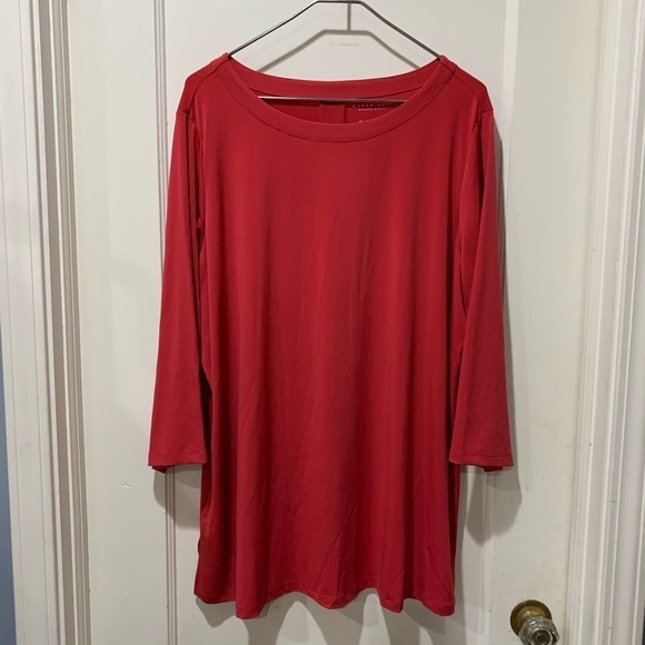 Susan Graver | Tops | Susan Graver 2x Cherry Pink Poly Tunic Blouse ...